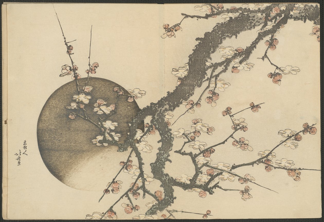 Plum Blossom and the Moon from the Book Mount Fuji in Spring