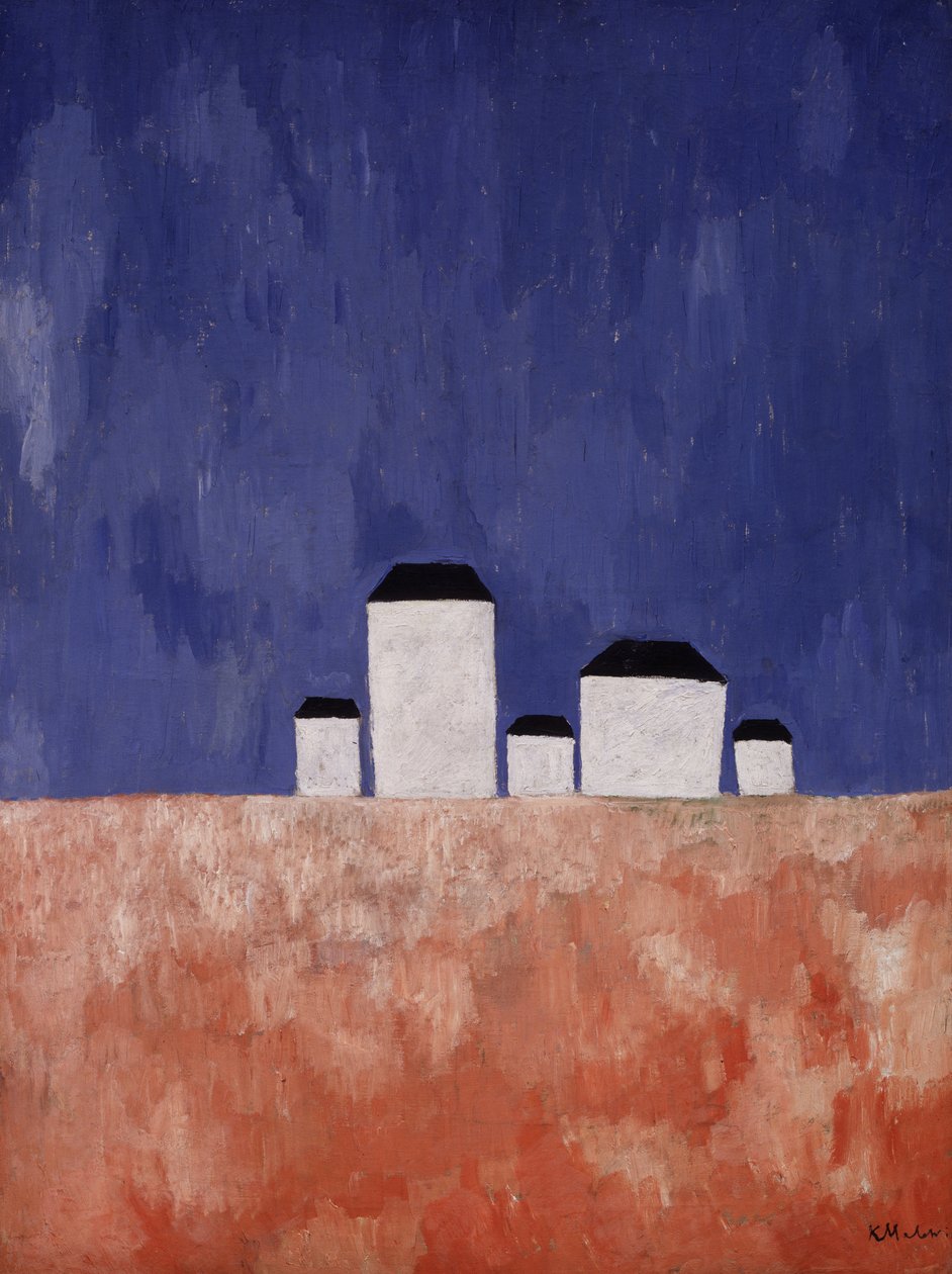Landscape with Five Houses by Kazimir Severinovich Malevich