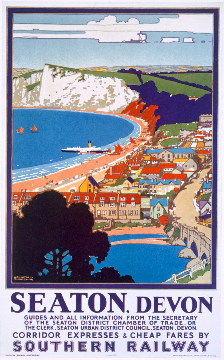 Seaton, Devon, Poster Advertising Southern Railway