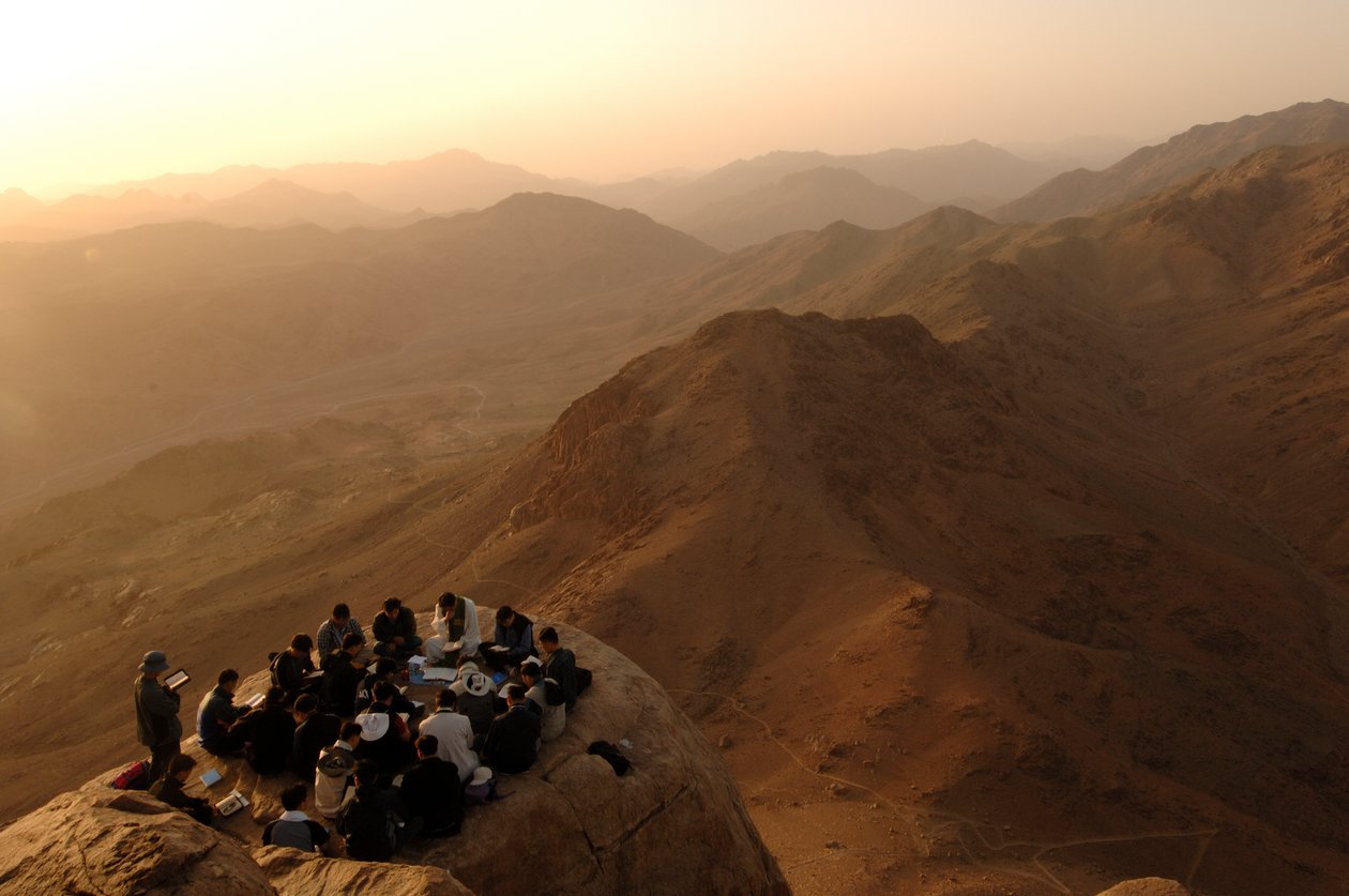 Pilgrims Gather on Mount Sinai Where God Spoke to Moses, 2006