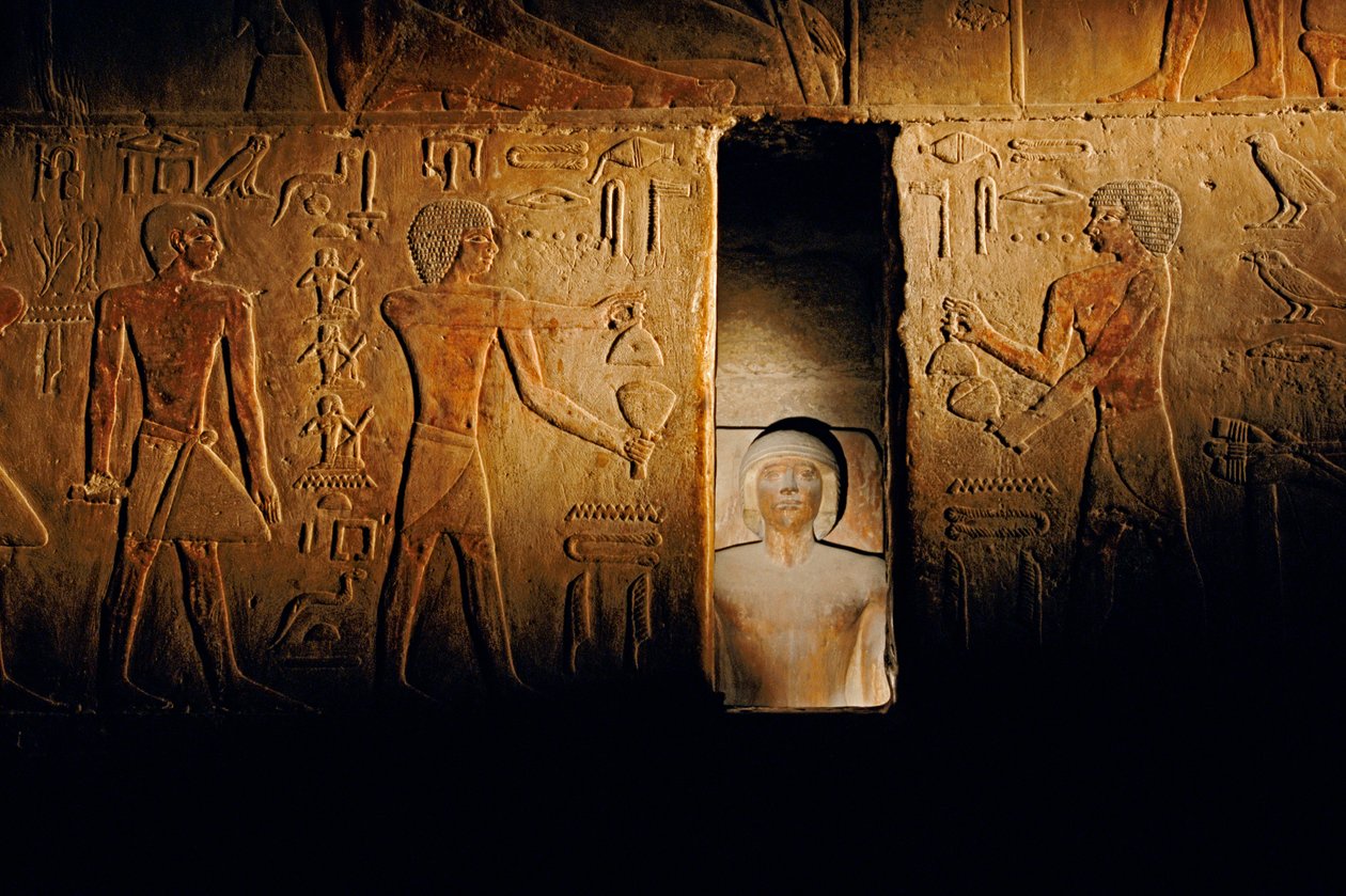 Tomb of Ti; Egypt; Archaeology; Old Kingdom; Saqqara, Serdab Chamber