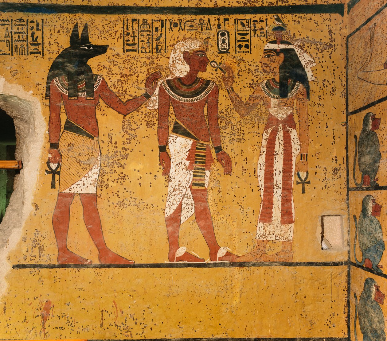 Wall Painting in Tomb of King Tutankhamun, Egypt, New Kingdom, Valley ...