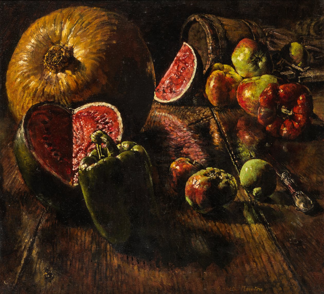 Cut Melon and Pumpkin by Kenneth Newton: Fine art print