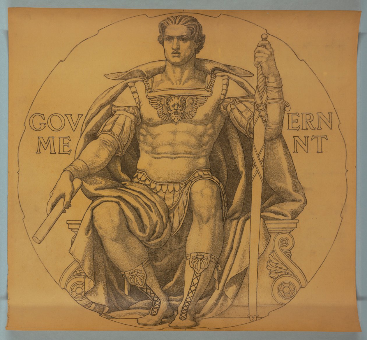 Government, Cartoon for Mosaic in Wisconsin State Capitol Rotunda