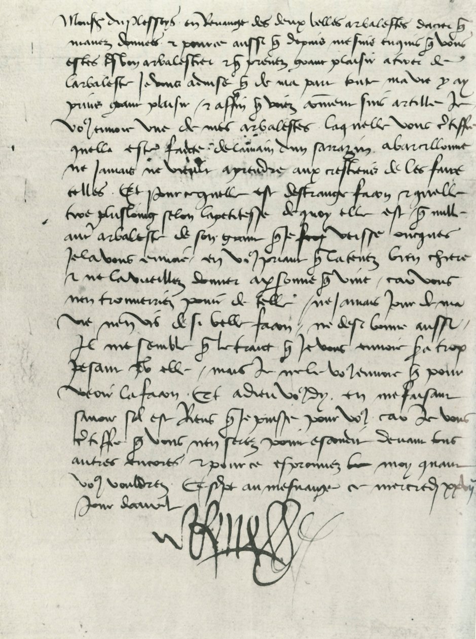 Letter from King René of Anjou, 15th Century, 1934