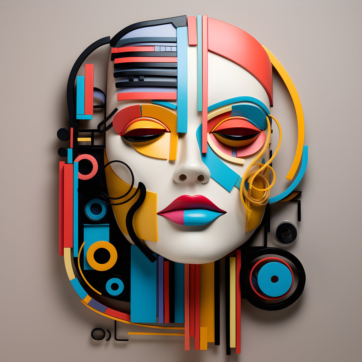 A 3D sculpture of a beautiful human face by Kurt Heppke