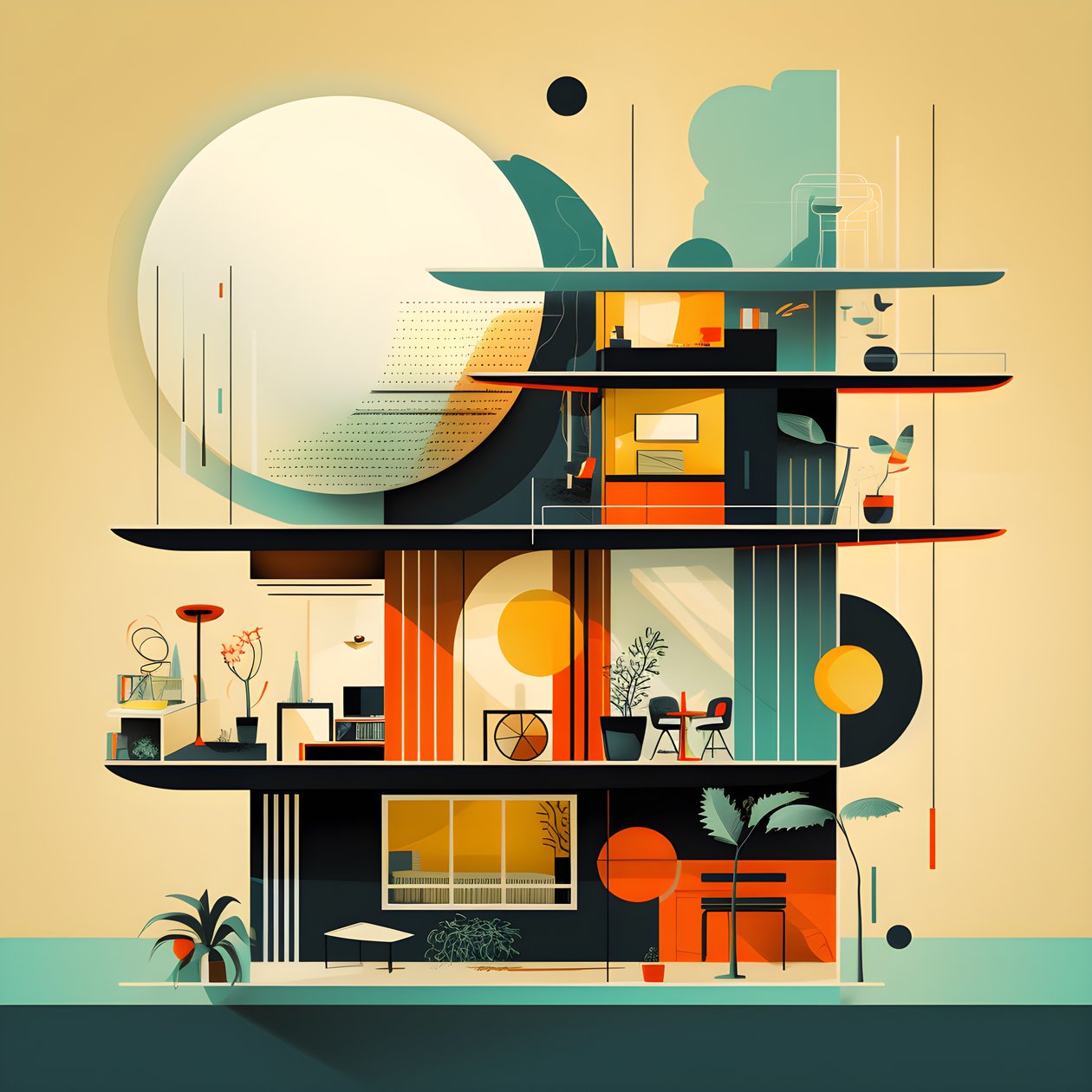 Modern Mid-Century Design Graphic 1 by Kurt Heppke