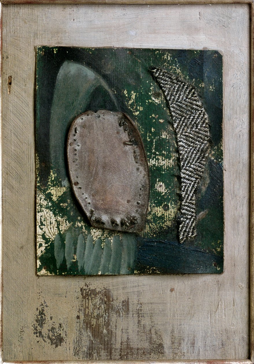 Brown and Green Assembly by Kurt Schwitters