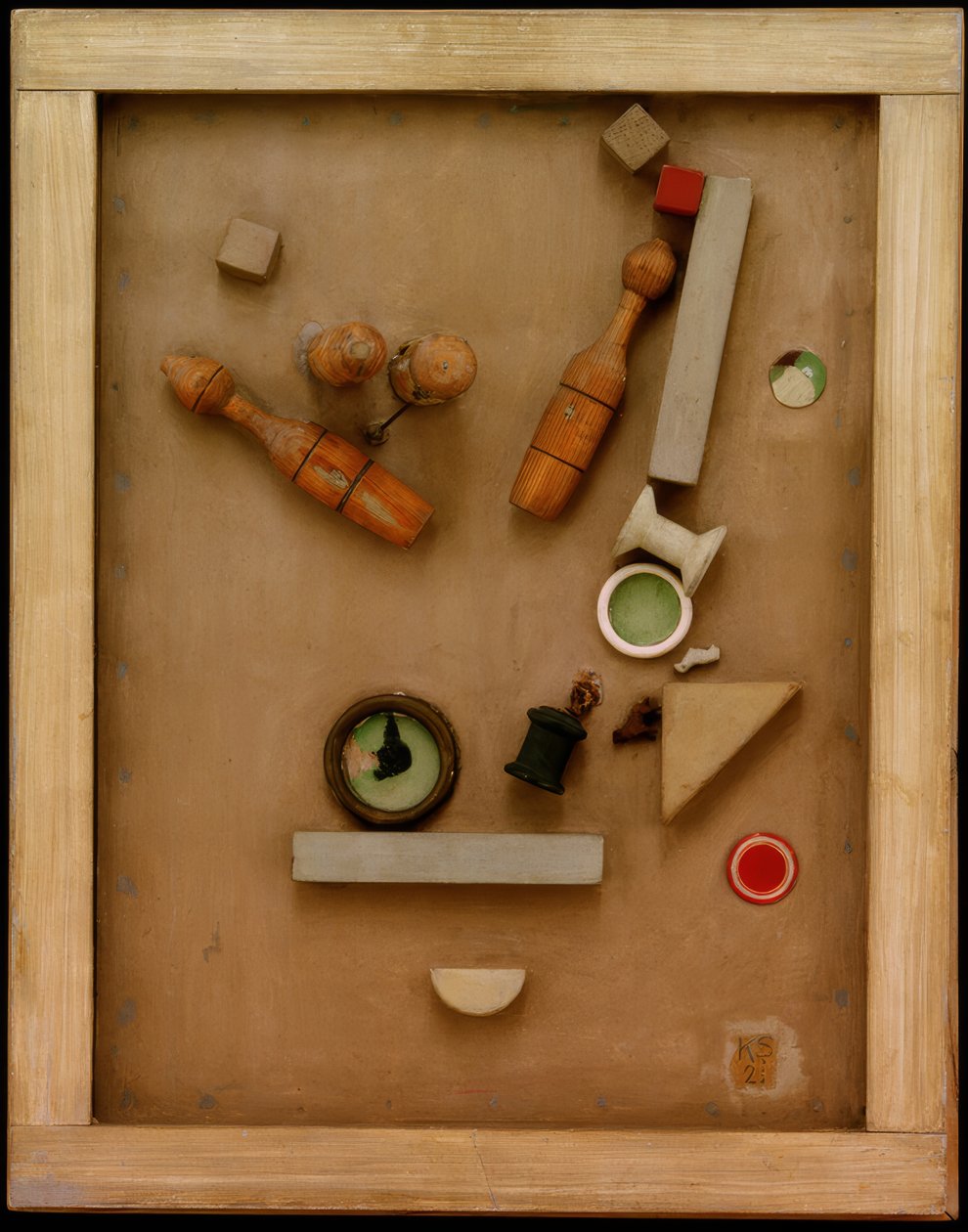 Merzbild 46 A. The Kegelbild by Kurt Schwitters