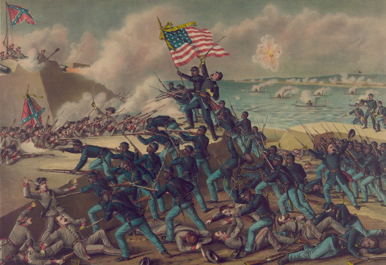 Storming Fort Wagner, 1890 by Kurz and Allison
