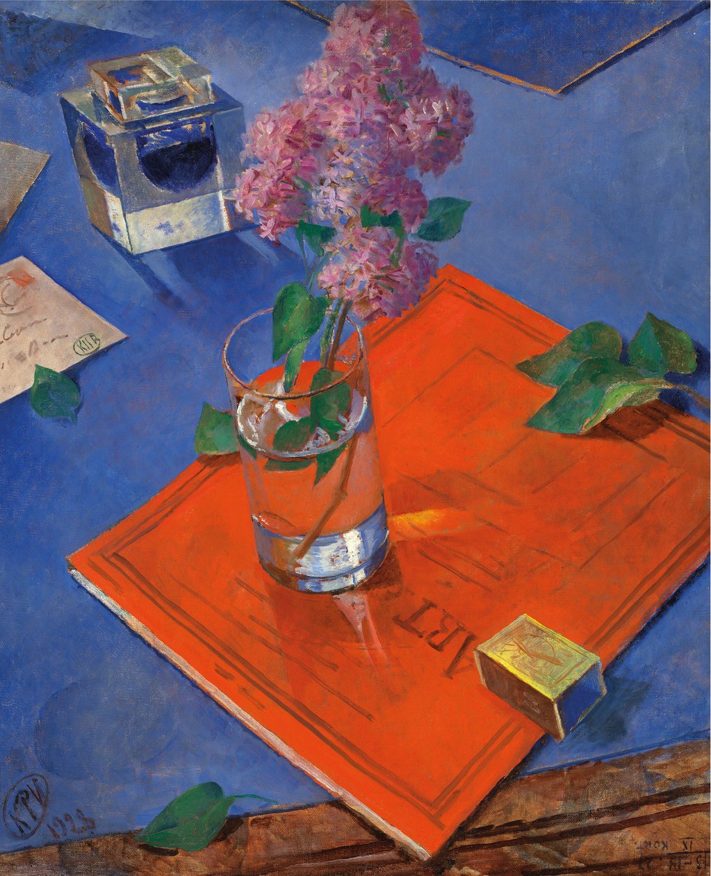 Still life with lilac by Kuzma Sergeevich Petrov-Vodkin