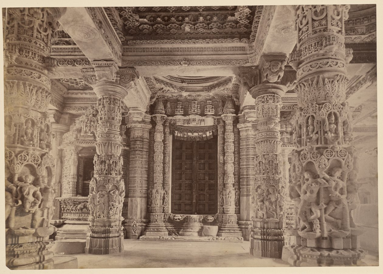 Doorway and Upper Pillars, Delwara Temple, Mount Abu