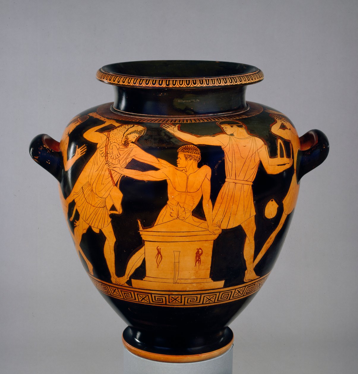 Attic Red-Figure Stamnos Showing Heracles and Busiris