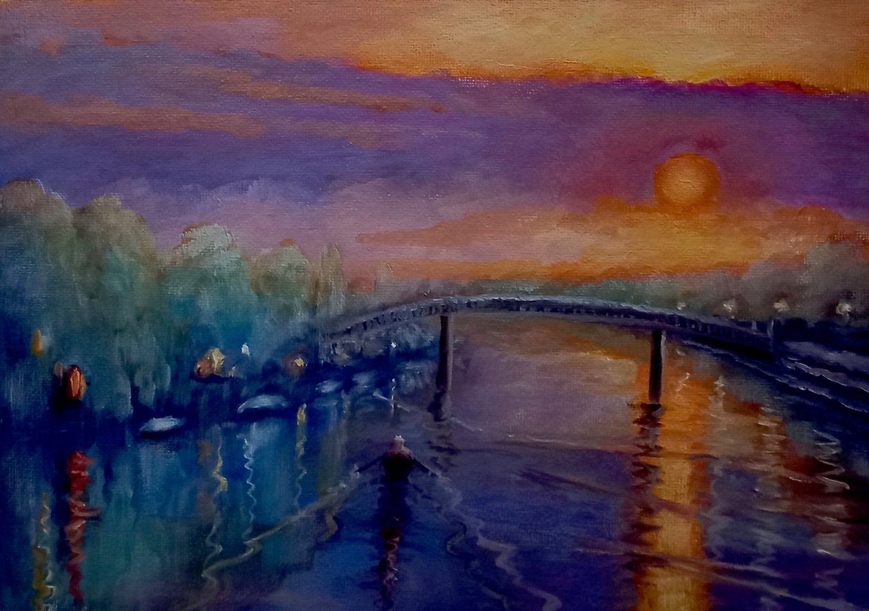 Eel Pie Sunset by Lee Campbell: Premium art reproduction