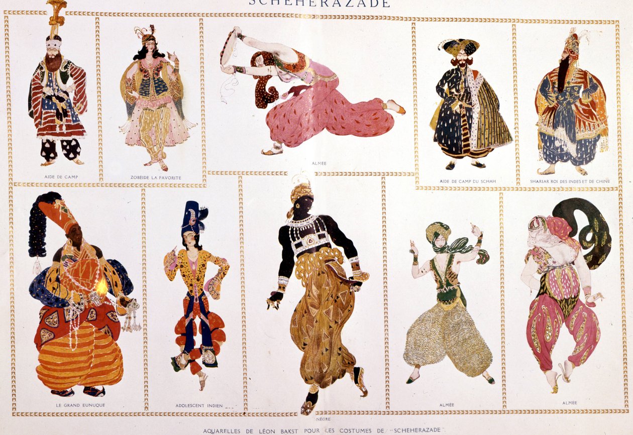 Costumes for Scheherazade by Nicholas Rimsky-Korsakov, directed by Leo ...