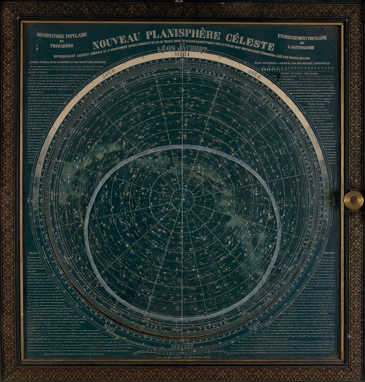 A Planisphere Printed in White on a Dark Blue Background, c.1900