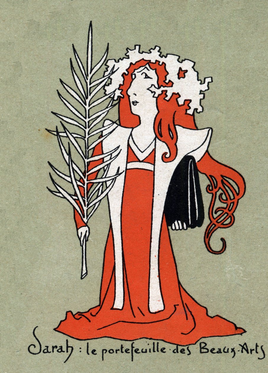 Cartoon by Henriette Rosine Bernard dit Sarah Bernhardt as a Portfolio of Fine Arts ...