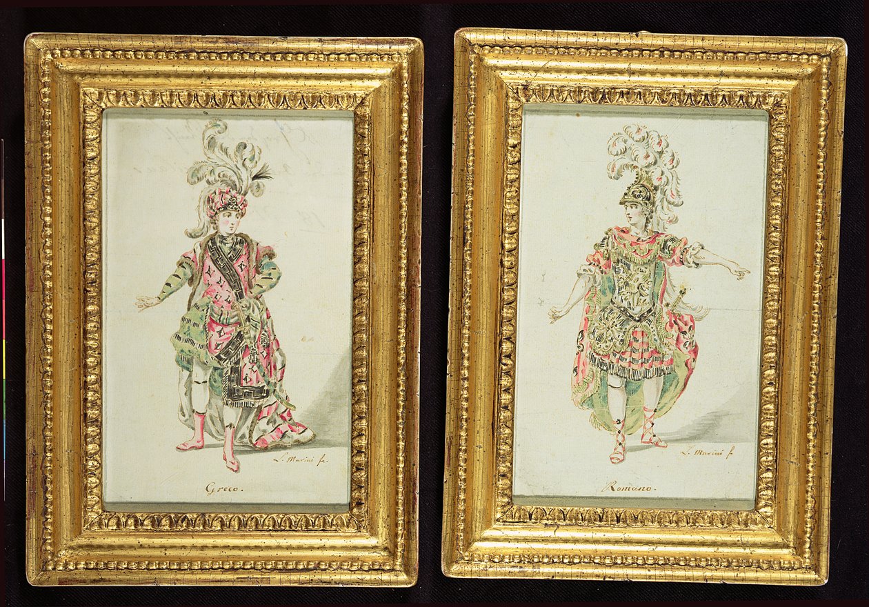 Designs for a Greek and a Roman Opera Costume