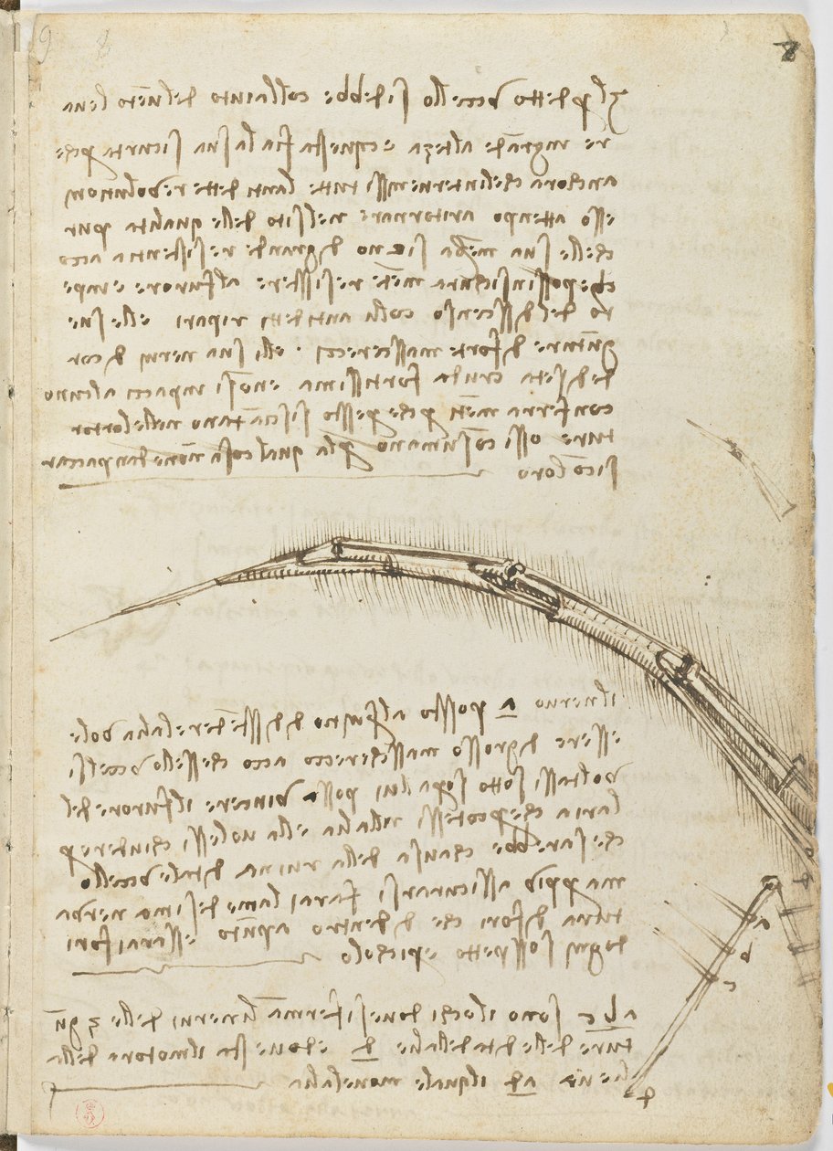 Birds Flight Code, Sheet 7 Recto by Leonardo da Vinci