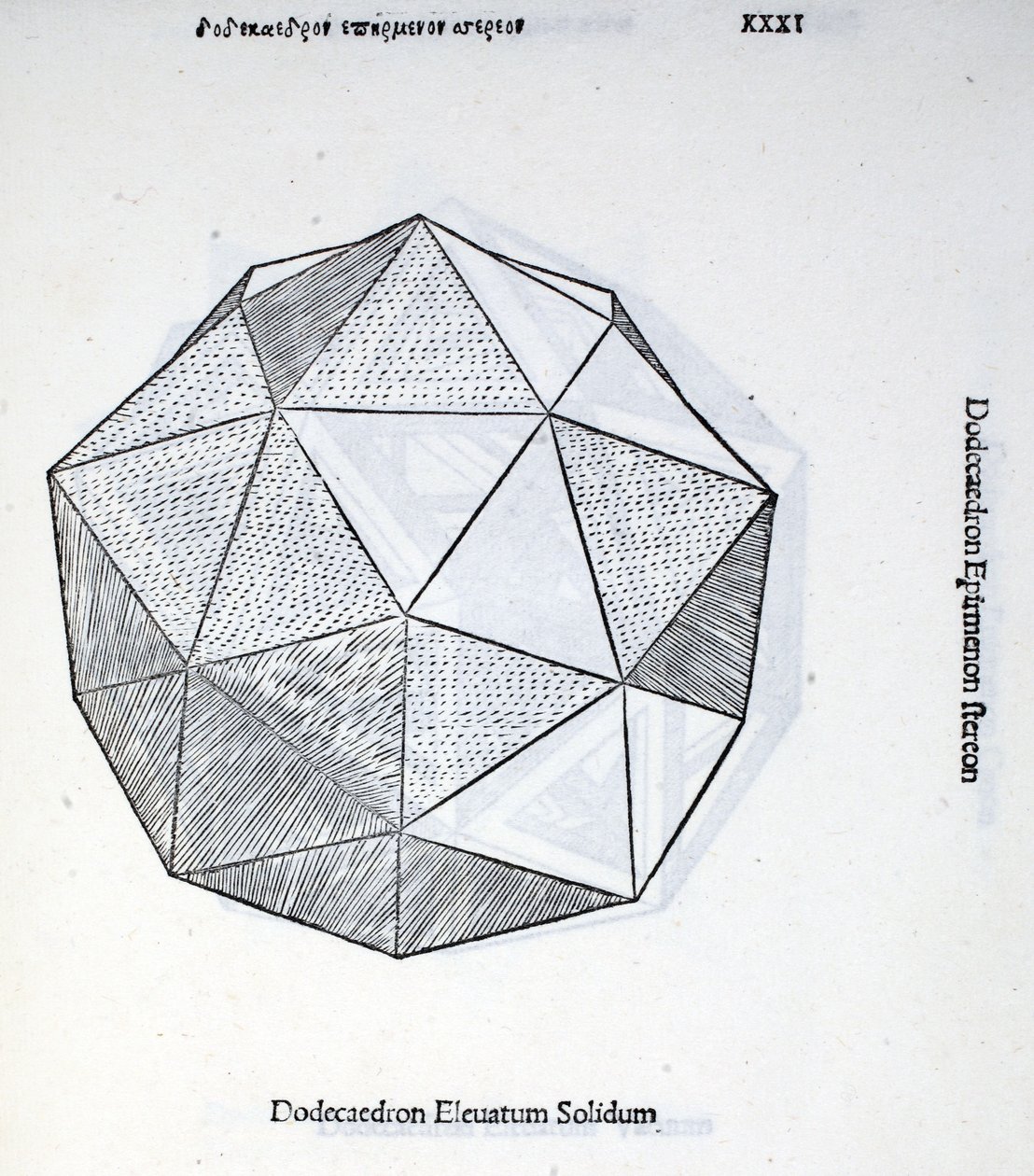 Dodecaedron Elevatum Solidum, illustration from 'Divina Proportione' by ...