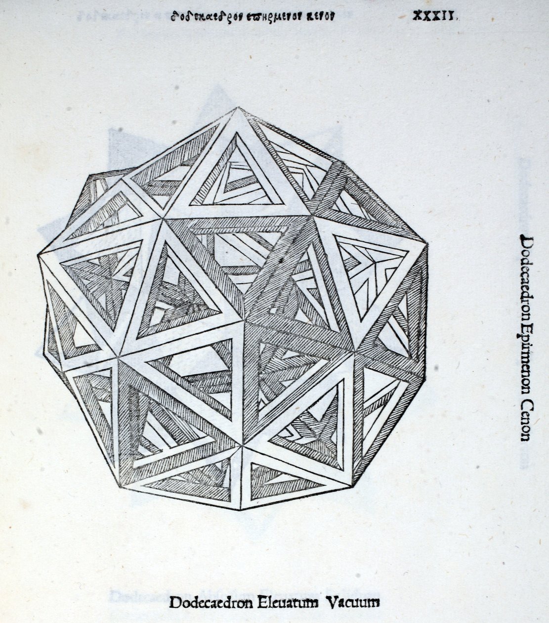 Dodecaedron elevatum vacuum, illustration from 'Divina Proportione' by ...
