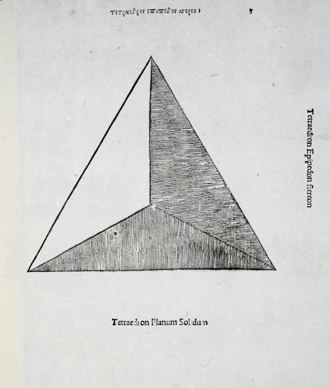 Tetrahedron Planum Solidum, illustration from 'Divine Proportion' by ...