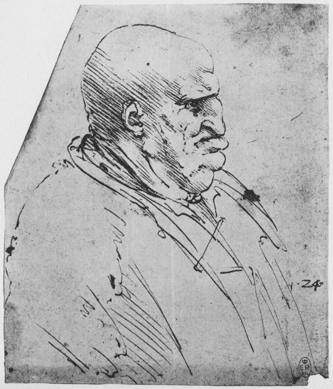 A Grotesque Profile of a Man to the Right