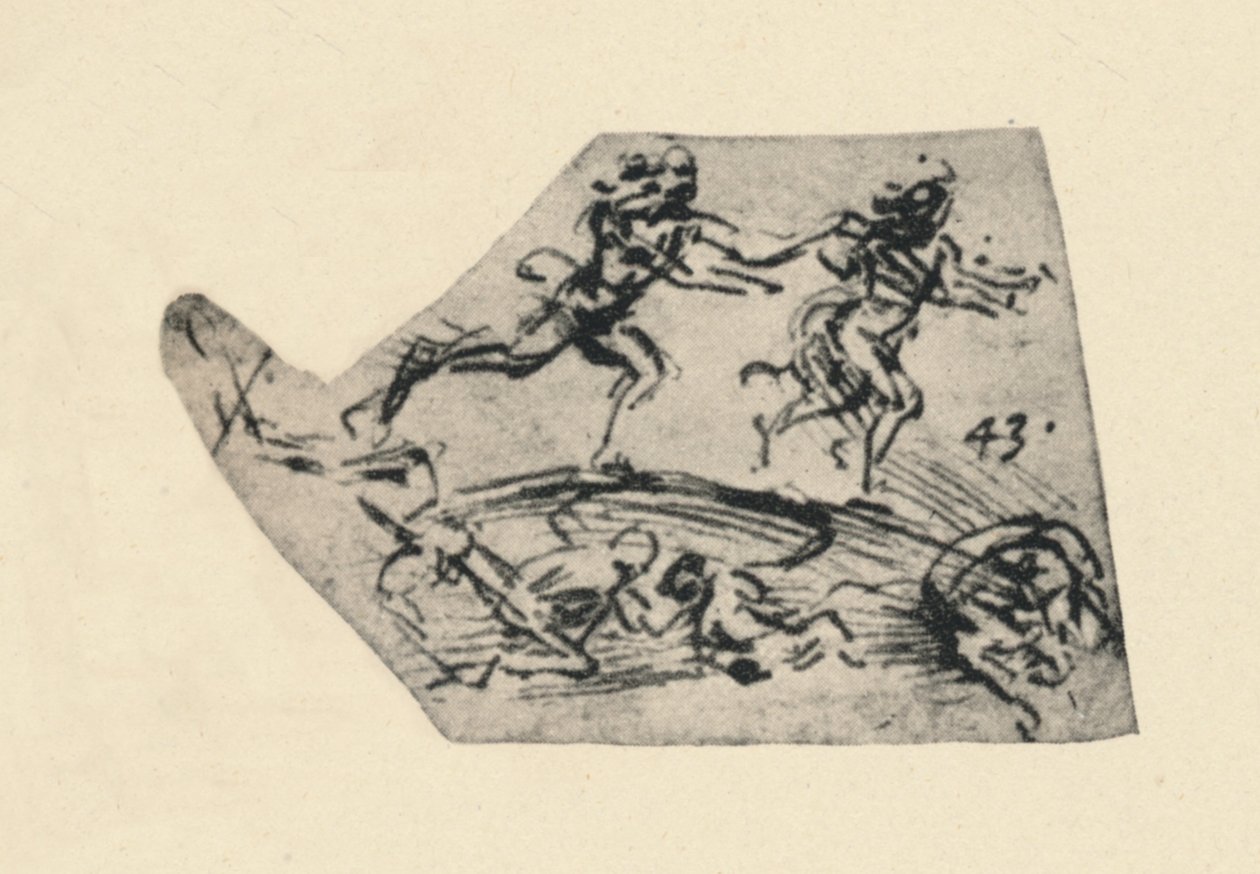 A Man Pursuing a Woman by Leonardo da Vinci: Fine art print