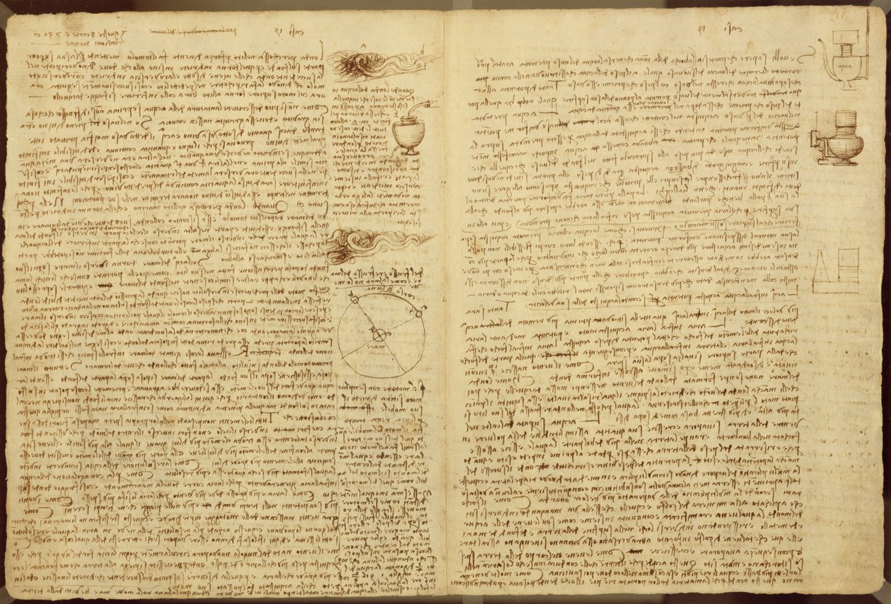 A page from the Codex Leicester, 1508-12