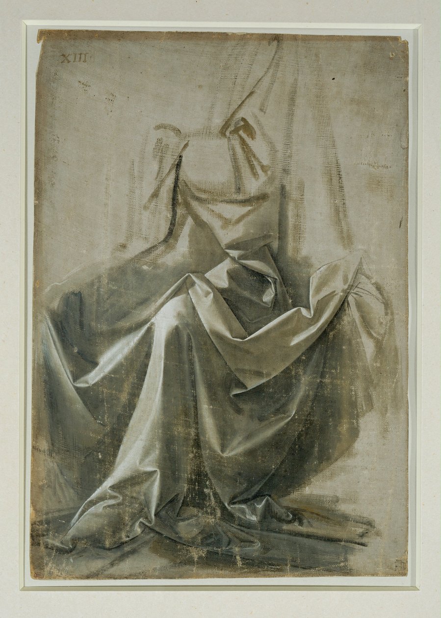 Drapery for a Sitting Figure by Leonardo da Vinci