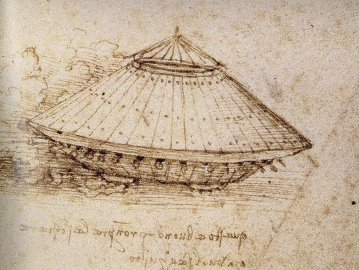 Drawing of an armoured tank by Leonardo da Vinci