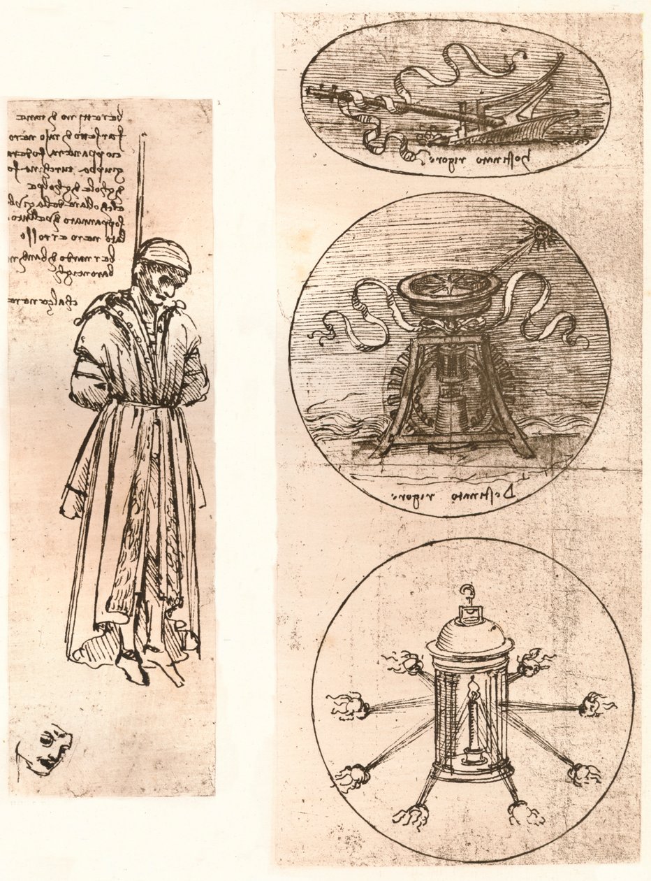 Drawings of Bernardo di Bandino Baroncelli Hanged, and Emblems