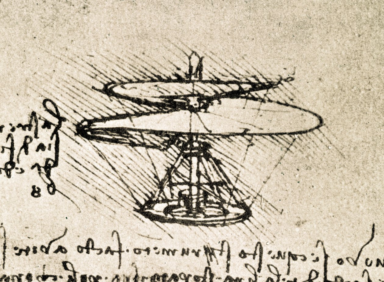 Extract from a Da Vinci Manuscript: Aerial Screw (Helicopter)