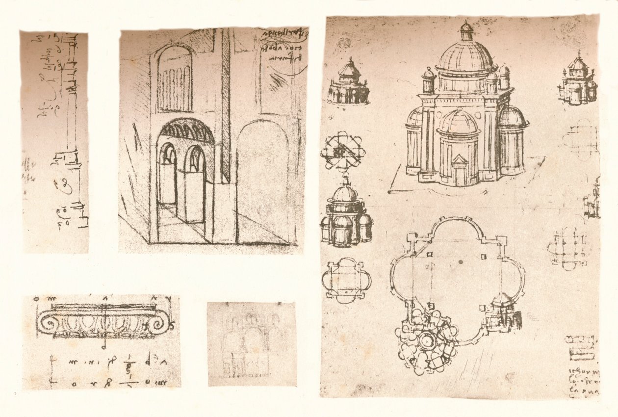 Five architectural drawings, c1472-c1519