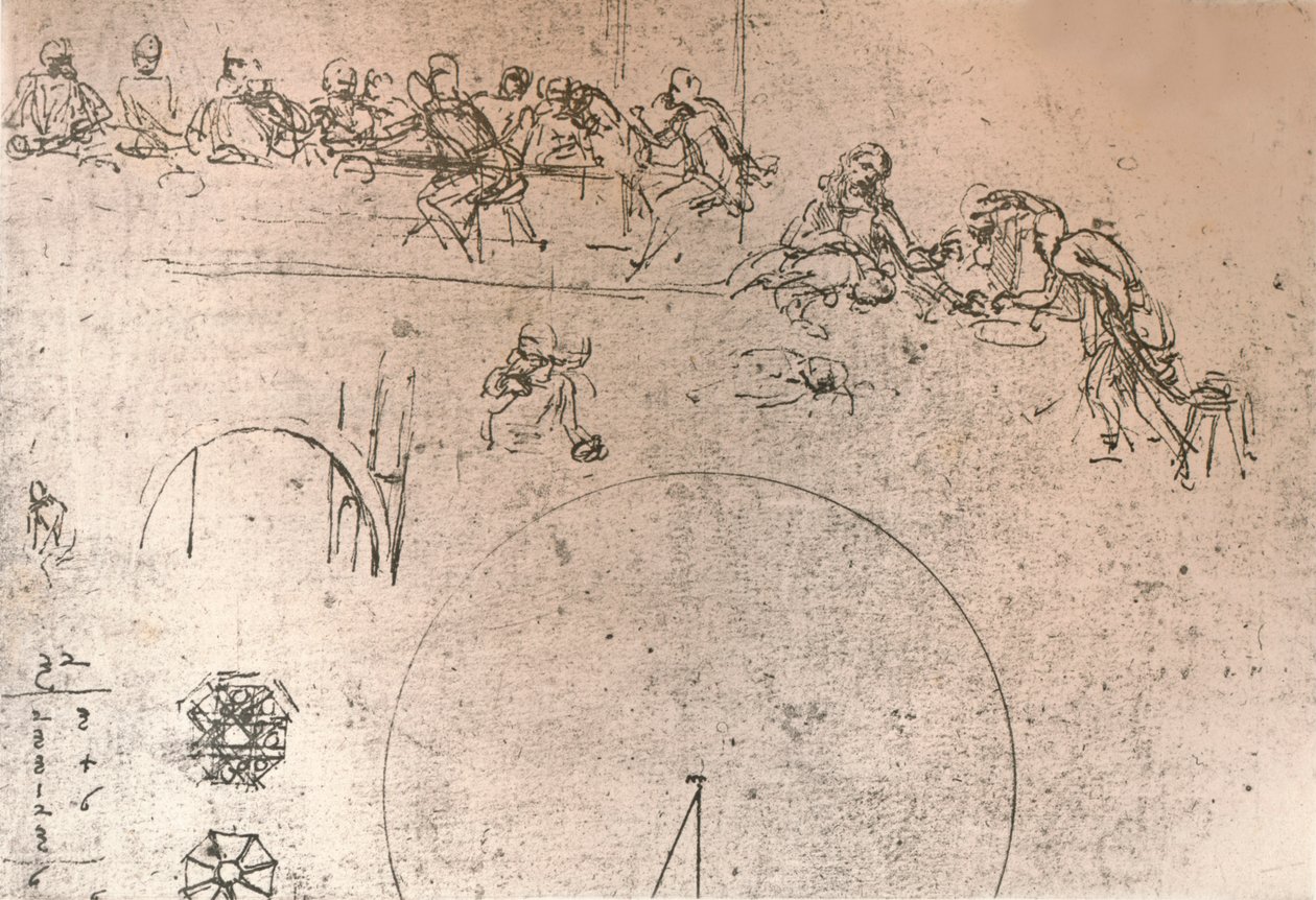 Preparatory Sketch for the Painting of 'The Last Supper'