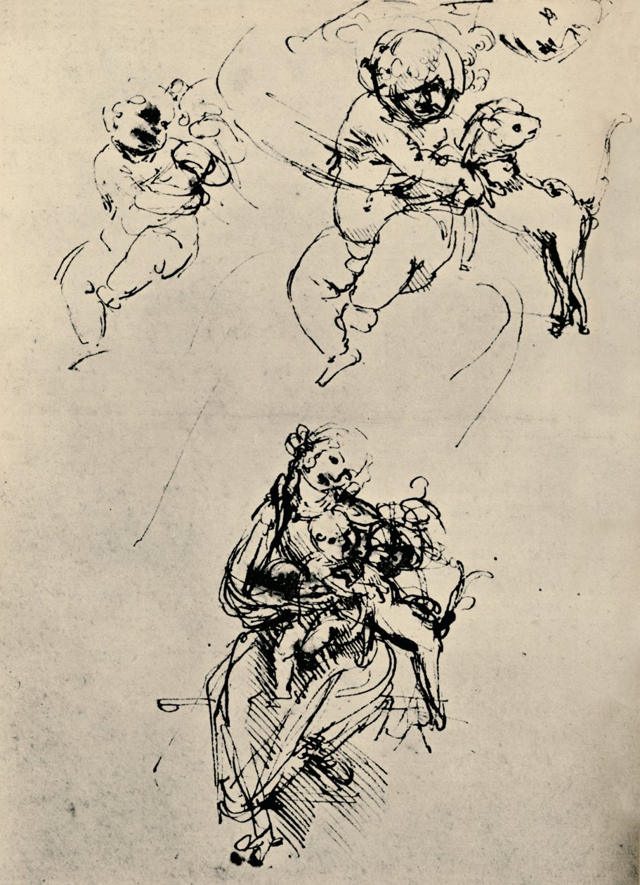 Studies for a Madonna and Child with a Cat
