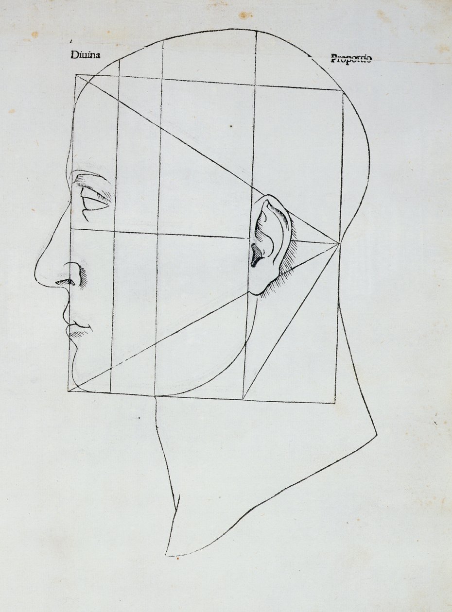 The Human Head, illustration for 'Divina Proportione' by Luca Pacioli
