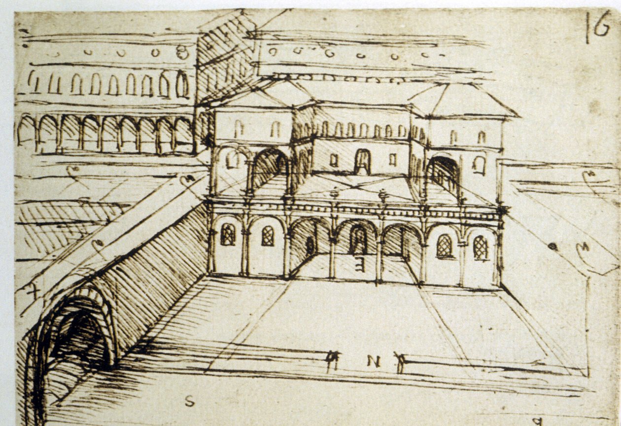 Urban planning: architectural plan (16) by Leonardo da Vinci (Leonardo ...
