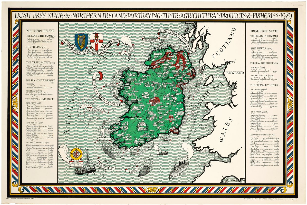 A Map of the Irish Free State & Northern Ireland