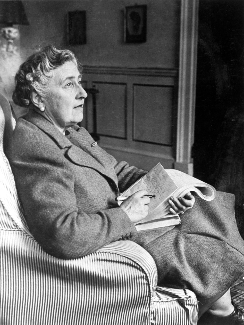 Agatha Christie, English crime writer, 9 March 1946
