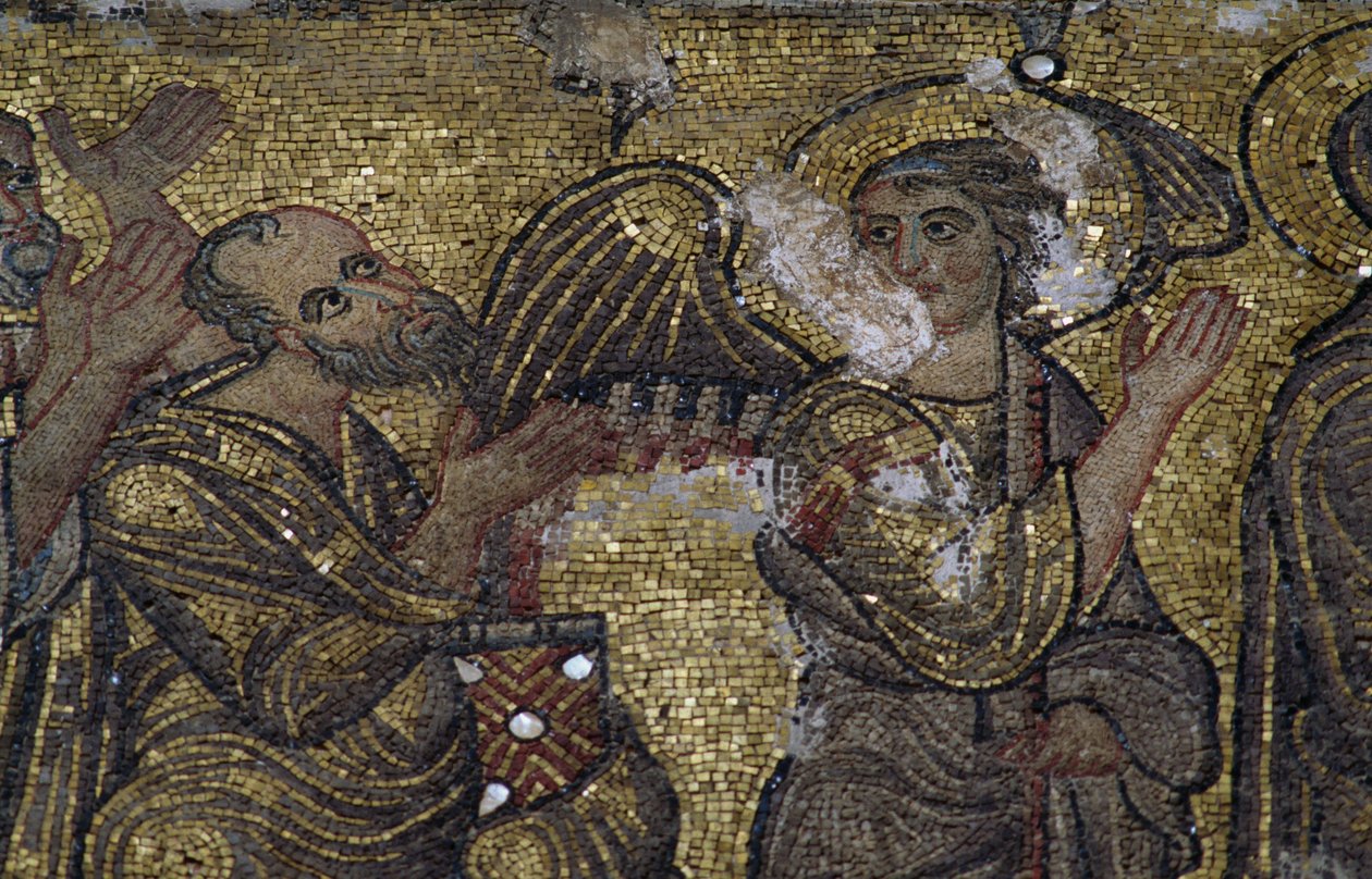 Angel, Detail of the Mosaics in the Basilica of the Nativity, Bethlehem ...
