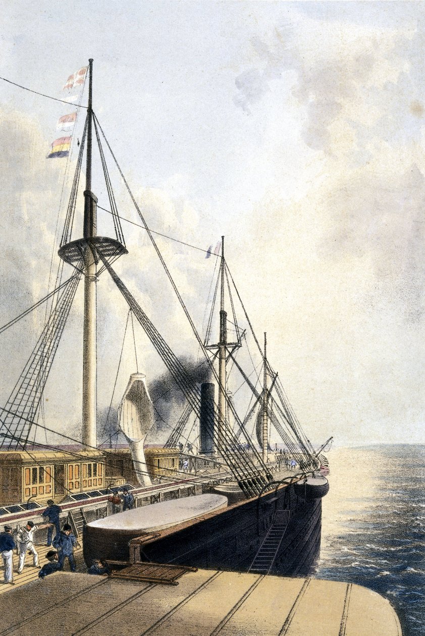 Cable Laying Port-side view of the 'Great Eastern'