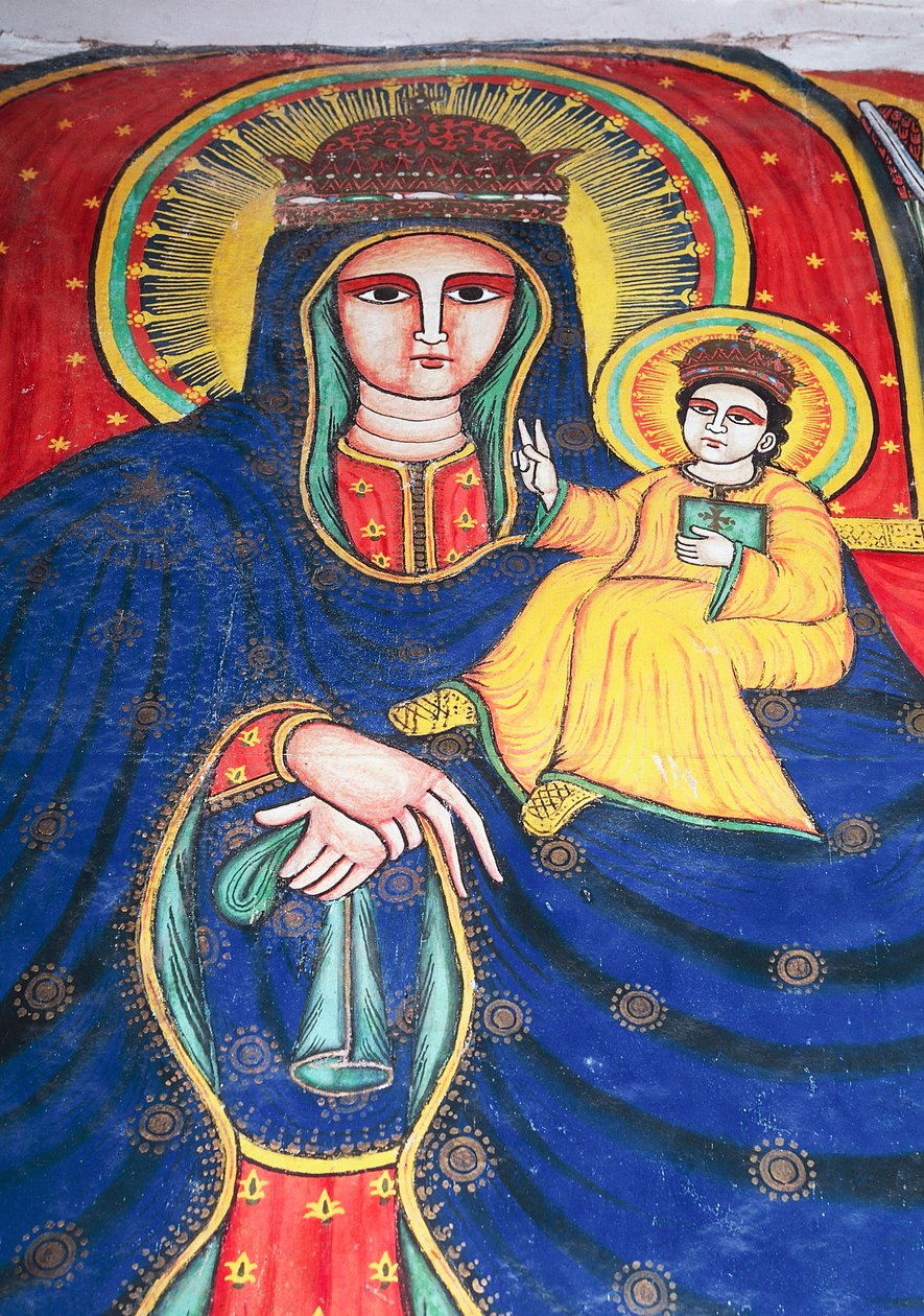 Fresco depicting Mary and Child, Church of Our Lady Mary of Zion, Aksum ...