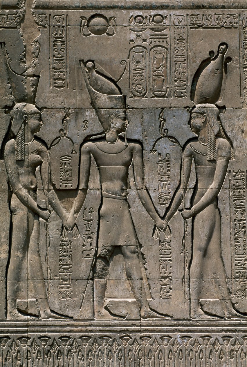 Relief with Thutmose III and Gods Heka and Khnum, Facade of Hypostyle ...
