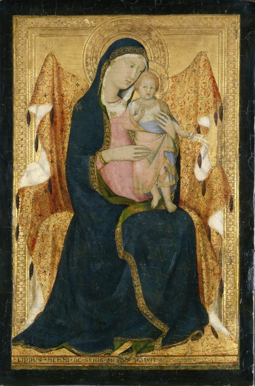 Enthroned Madonna with Child by Lippo Memmi: Fine art print