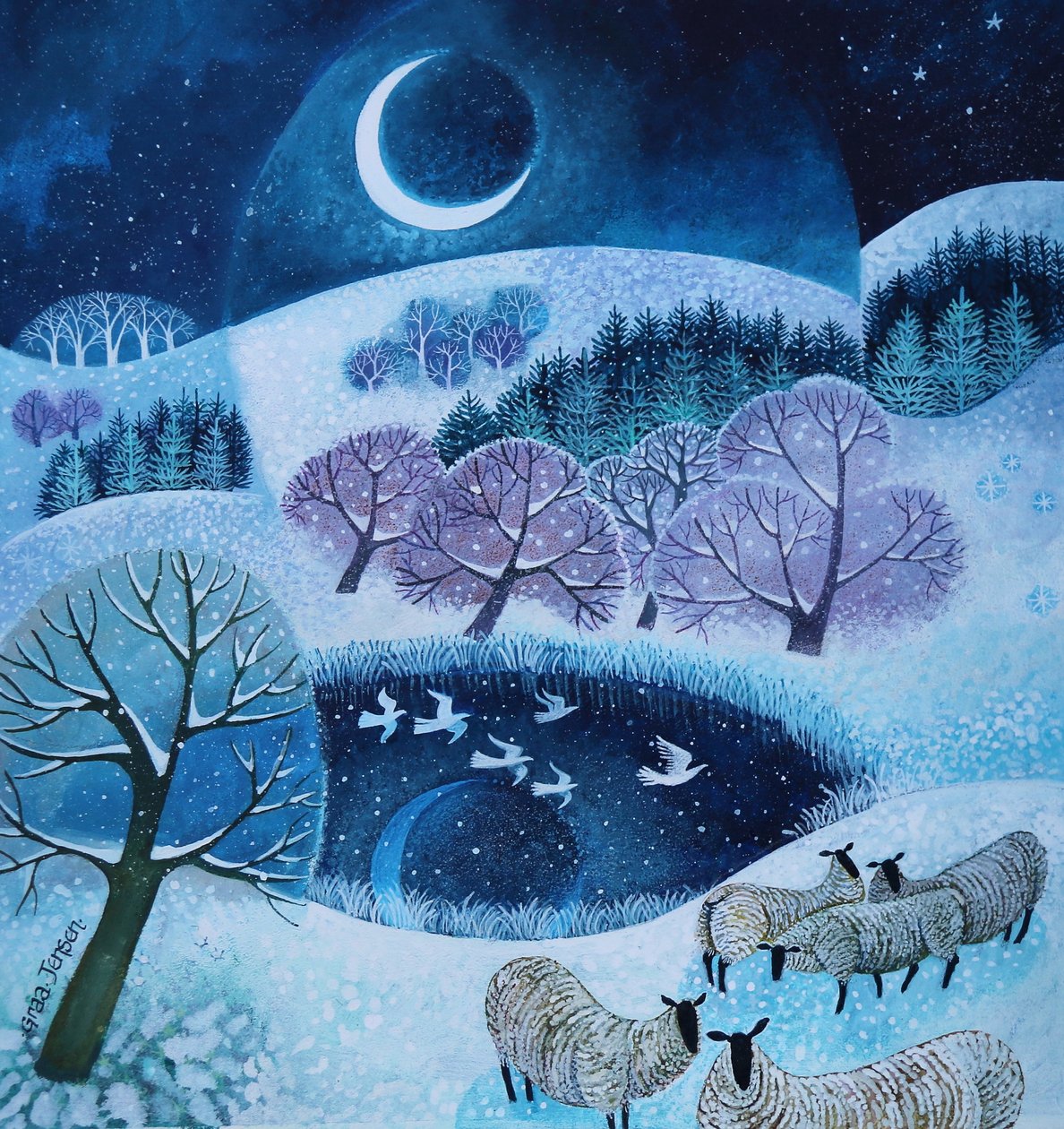 Wintery Hills, 2025 by Lisa Graa Jensen: Fine art print