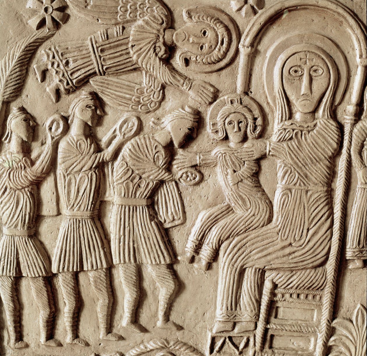 Barbarian art of Lombardy: adoration of the Magi