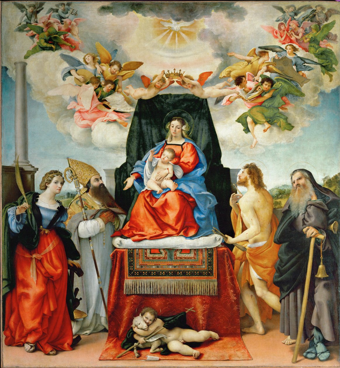 Virgin and Child with Saint Catherine of Alexandria, Saint Augustine ...