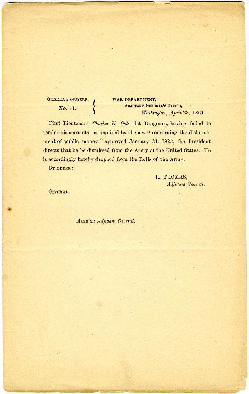 General Orders, No. 11, War Department, Adjutant General's Office ...