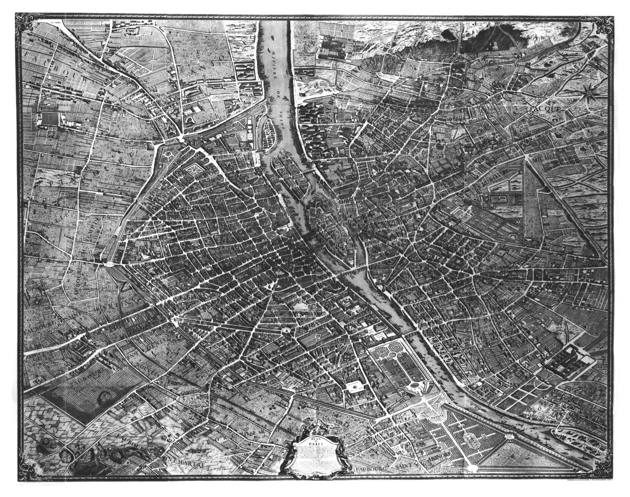 Plan of Paris, known as the 'Plan de Turgot', engraved by Claude Lucas